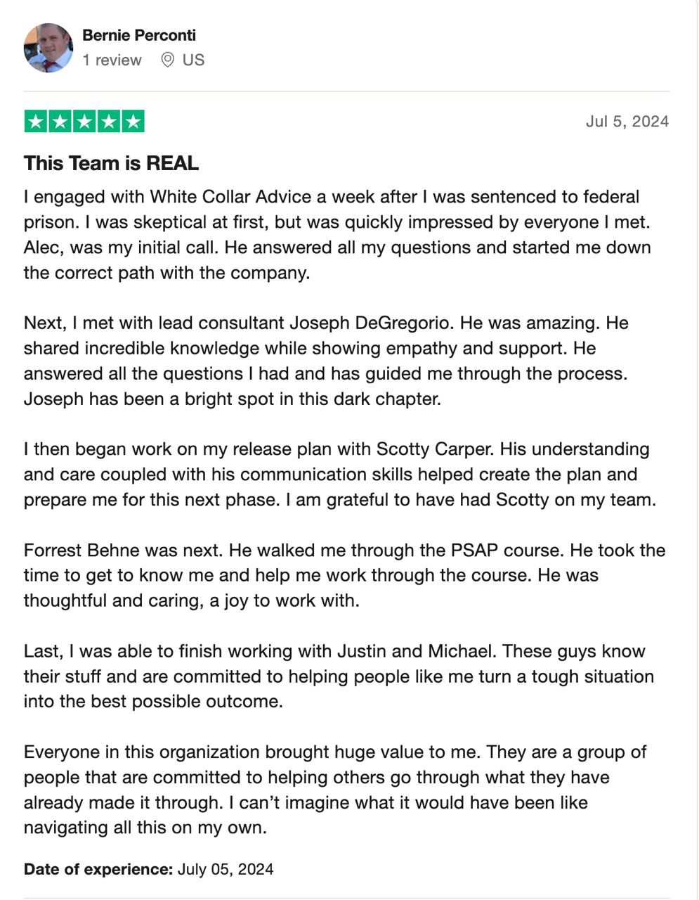 Post-Sentencing (Letter) - White Collar Advice